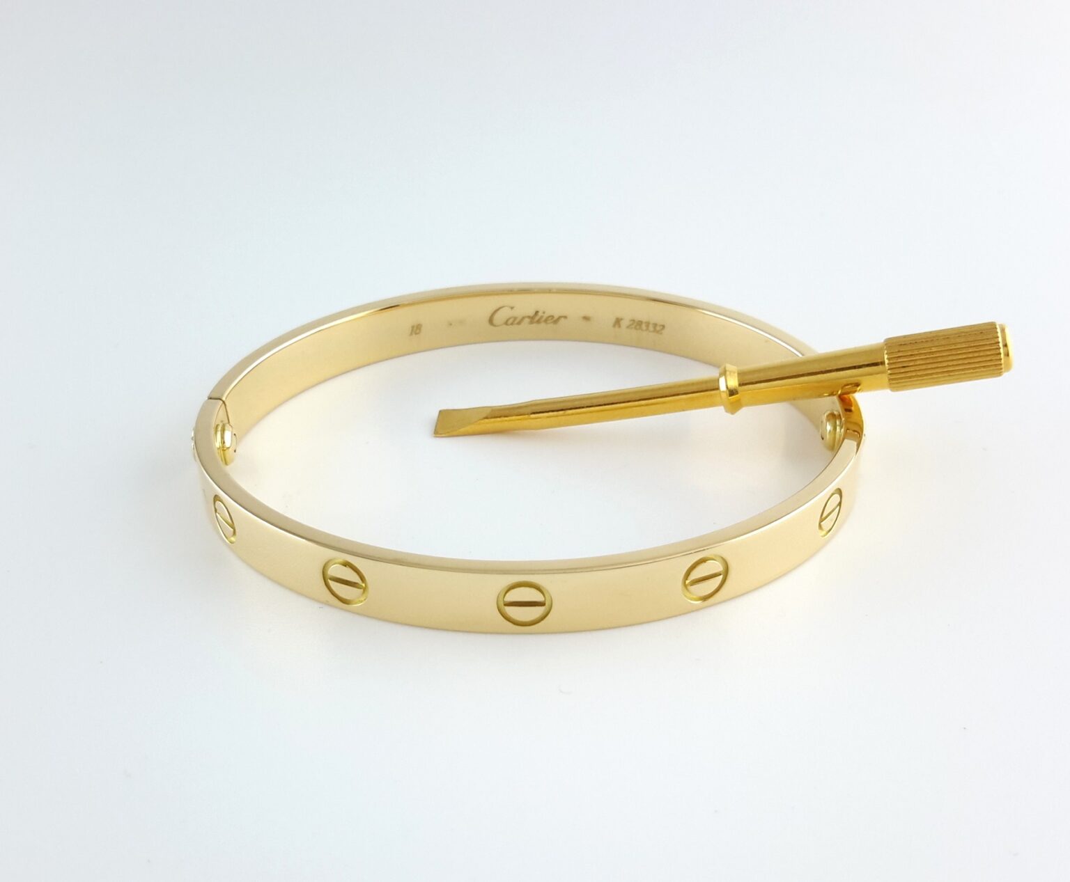 CARTIER LOVE 18KY BRACELET SIZE 18 – B4062 – Johnny B & Co